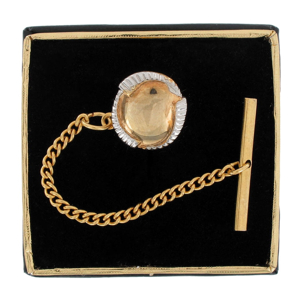 Gold & Silver Two Tone Round Tie Tac Tack Pin Gift Boxed Mens Adult ...