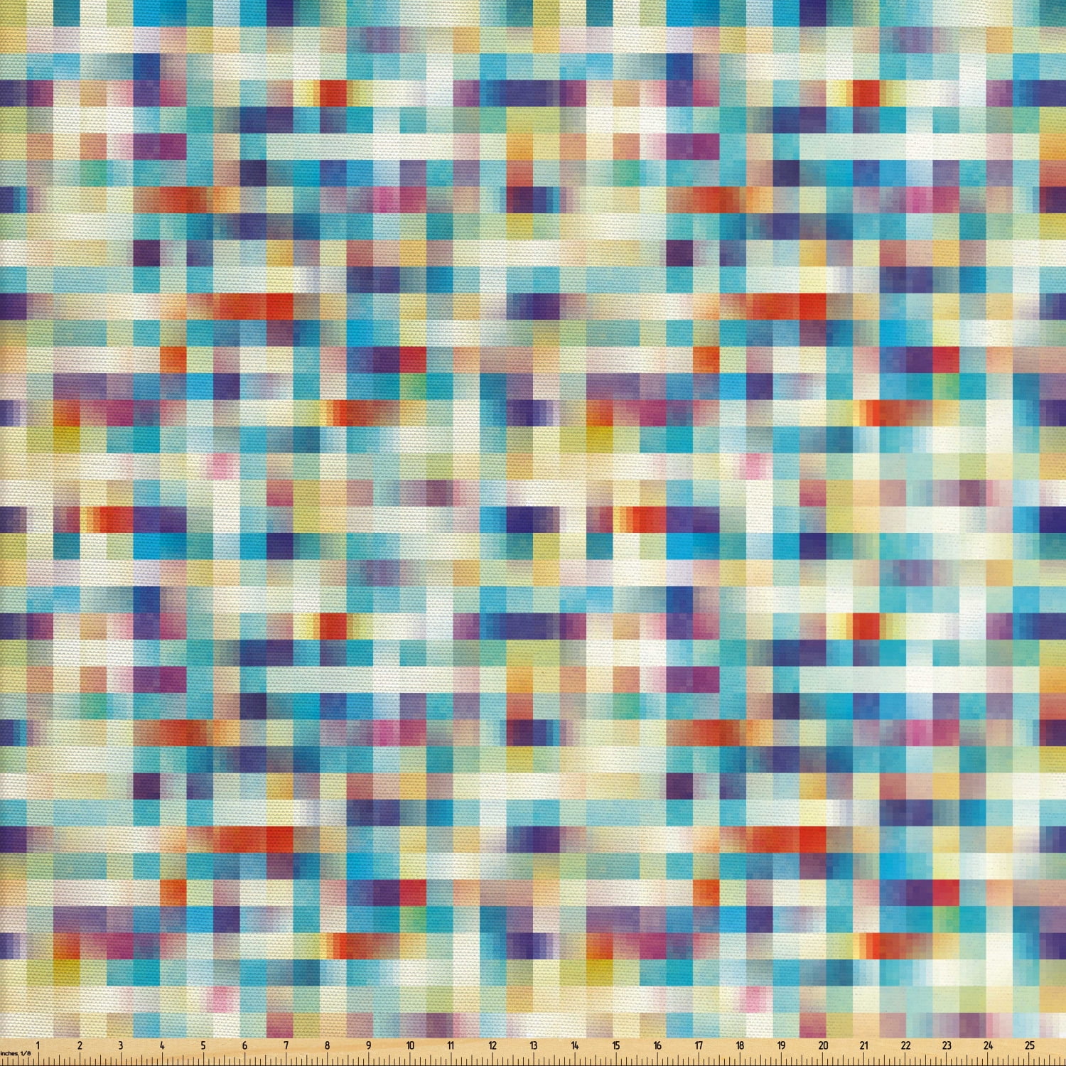 Modern Fabric by the Yard, Colorful Low Poly Geometric Illustration of ...