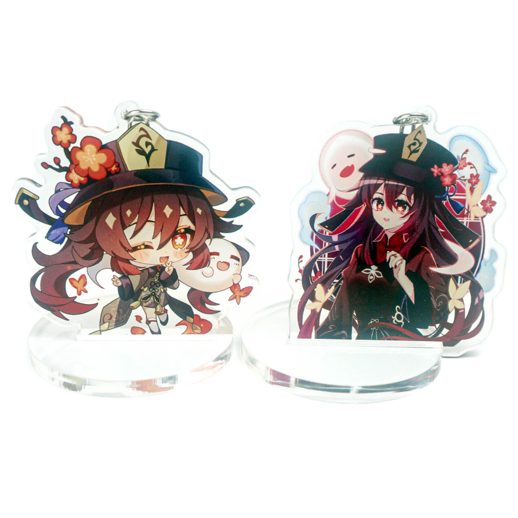 ZILEFSILK 2PCS Cute Anime Game Genshin Impact Acrylic Figure Hu tao ...