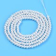 2Strand Baking Paint Pearlized Glass Pearl Bead Strands Round Creamy ...