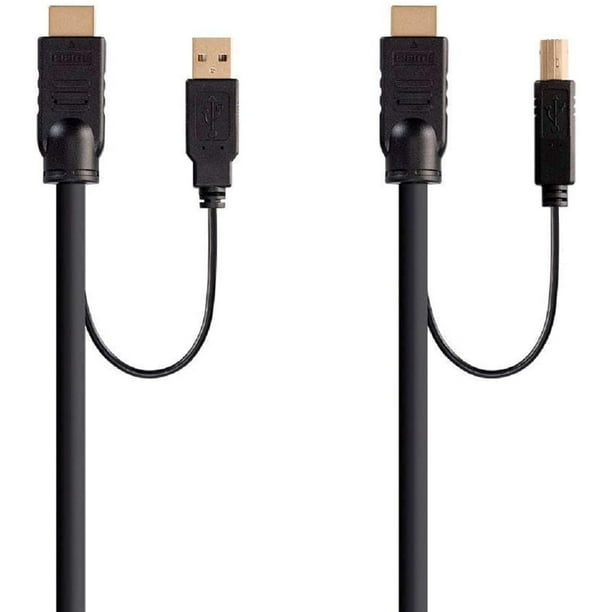 Monoprice HDMI USB Combo Cable-1.5', High Dynamic Range (HDR) for KVM ...