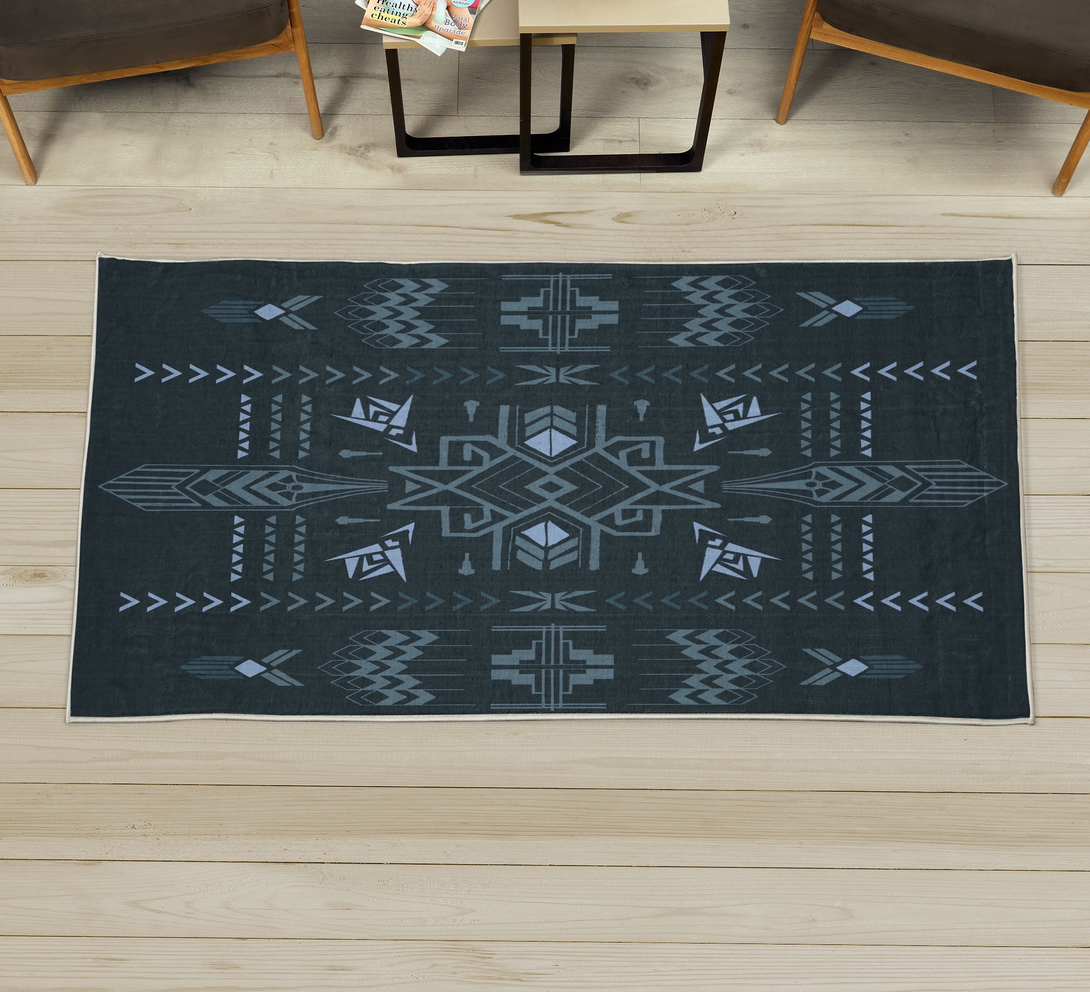 Geometric Decorative Rug, Tribal Hand Drawn Vintage Aztec Background in ...
