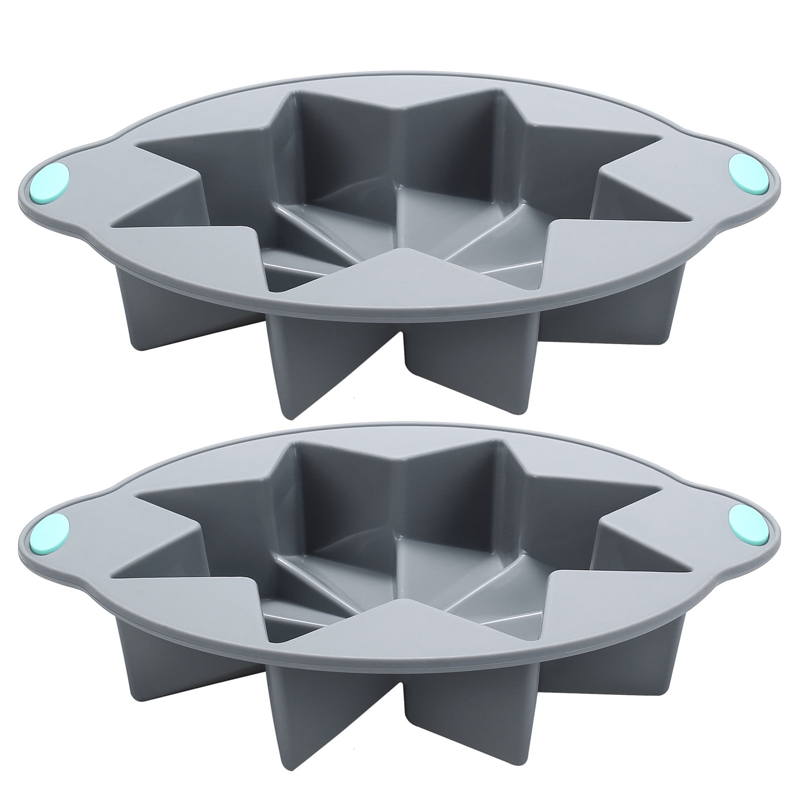 To encounter 10 Inch Silicone Star-Shaped Cake Pans, 2 Pack Nonstick ...