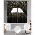 Black Gold Sparkles Kitchen Curtains Sets for Windows 3 Piece, Vibrant ...