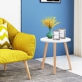 Costway Modern Round Side Table - Top Accent Small End for Living Room ...