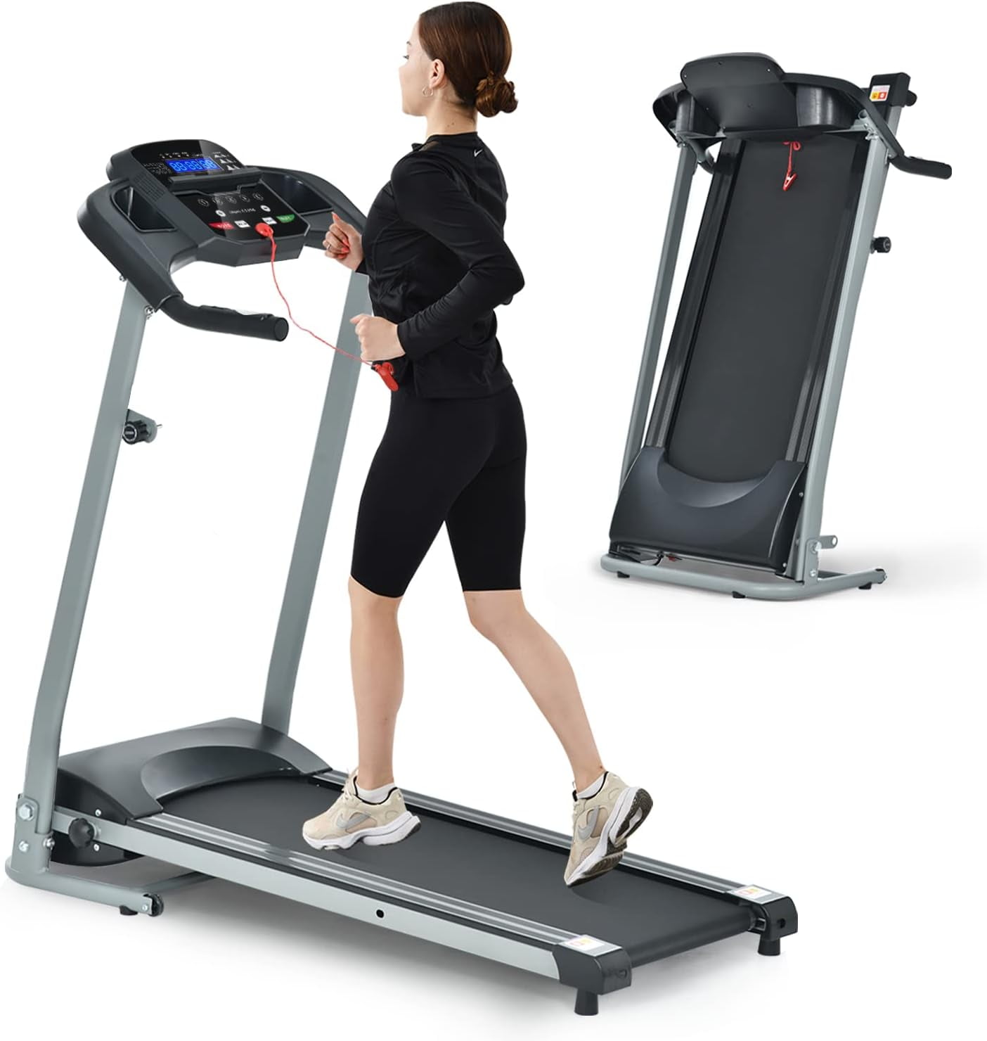 2.5HP Folding Treadmill Portable Motorised Treadmill Walking Treadmill ...