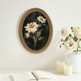 DesignOvation White Zinnia 12" x 16" Oval Framed Canvas Wall Art Print ...