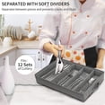 Protoiya Drawer Organizer Tray, Flatware Storage Case with Clear Lid ...