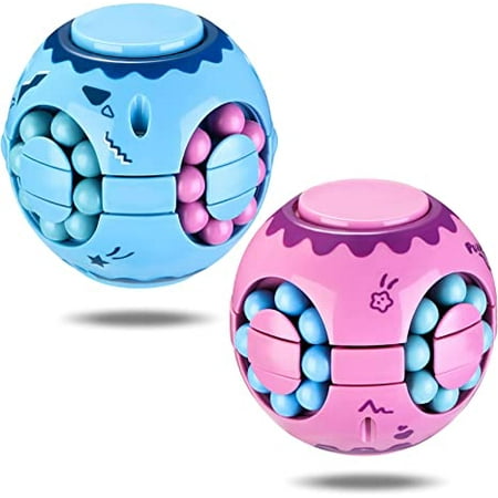 JOYWEI 2 Pieces Spinner Magic Bean Rotating Fidget 3D Spinner Puzzle ...