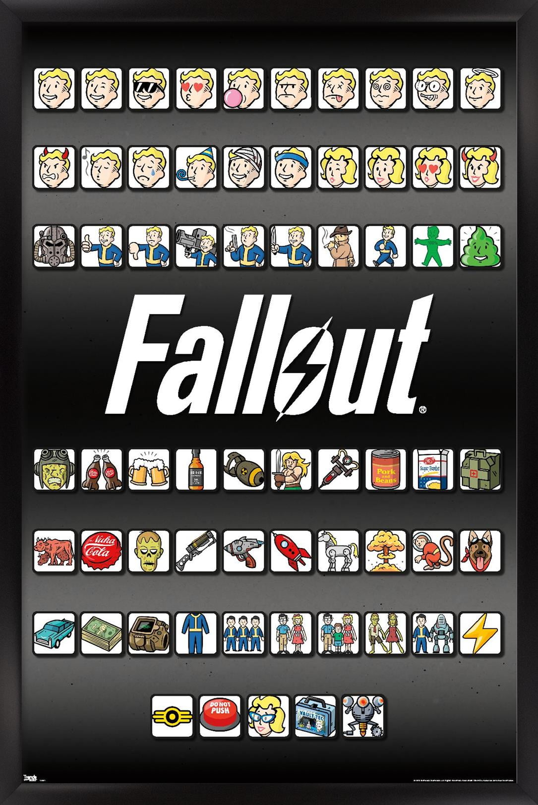 Fallout - Emojis Wall Poster, 22.375" x 34" Framed - Walmart.com