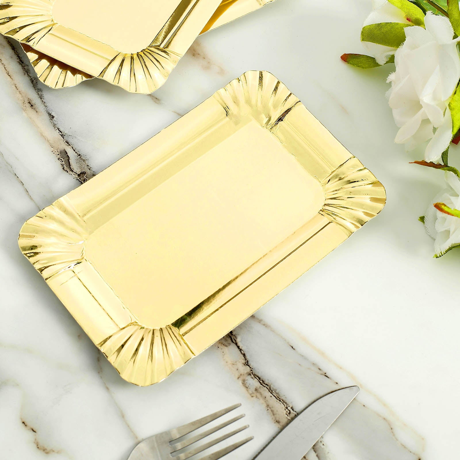 Efavormart 10 Pack | 6"x4" Gold Paper Cardboard Serving Trays ...