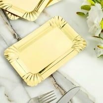 Efavormart 10 Pack | Elegant Black / Gold Rim Disposable Serving Trays ...