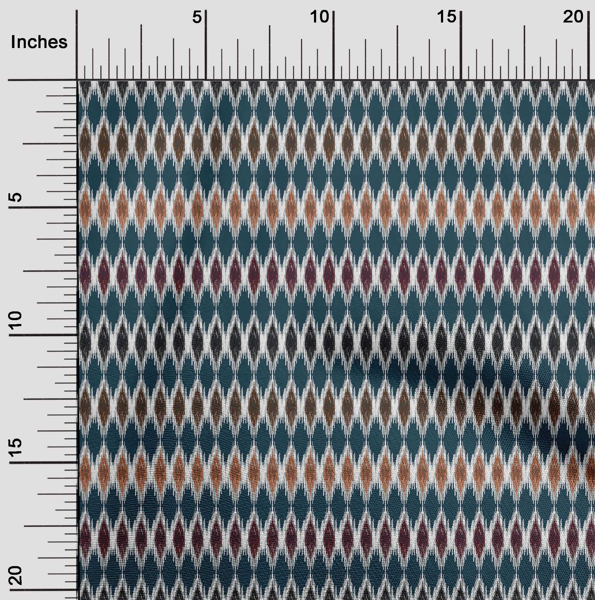 oneOone Cotton Poplin Fabric Argyle Ikat Print Fabric By The Yard 42 ...