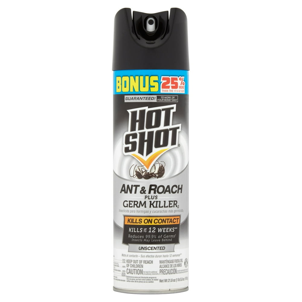 Hot Shot Unscented Ant & Roach Plus Germ Killer, 21.8-Ounce - Walmart ...