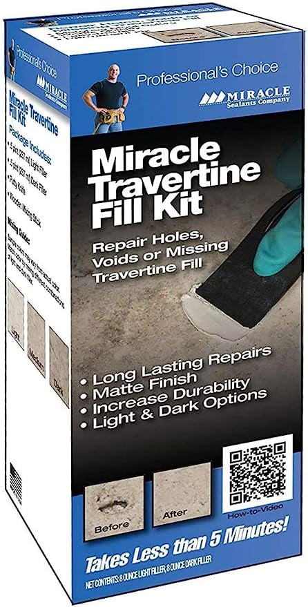 Miracle Travertine/Limestone Chip & Crack Fill Repair Kit - Walmart.com