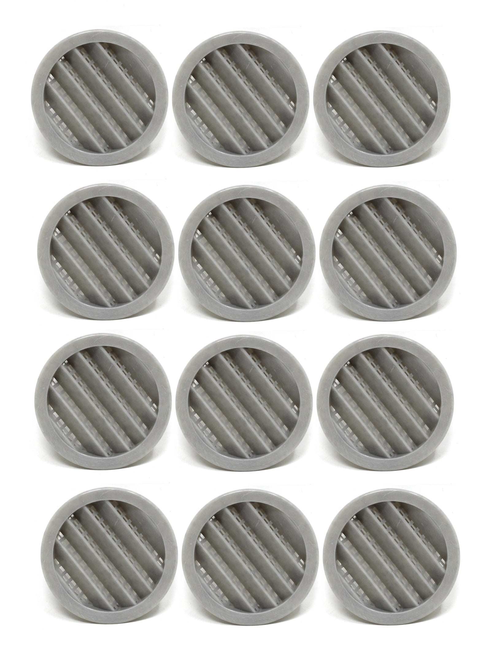 12 Pack 2" Grey Round Plastic Louver Soffit Air Vent - Walmart.com
