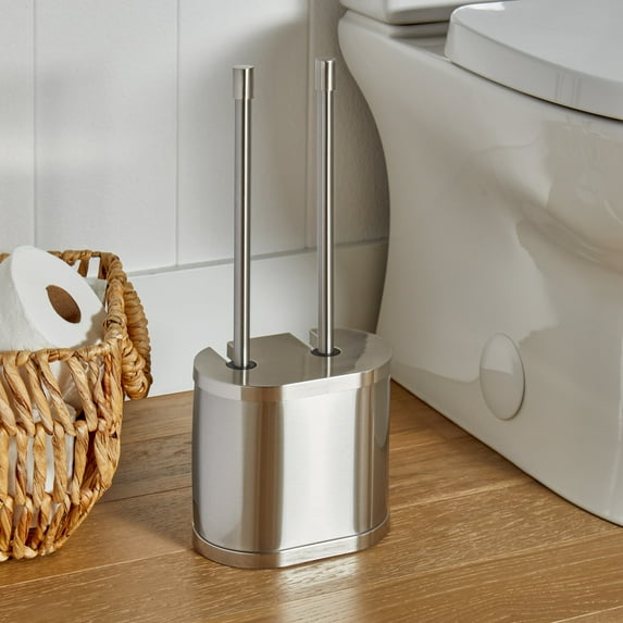 Open Box Better Homes & Gardens Metal Toilet Bowl Brush and Plunger Set ...