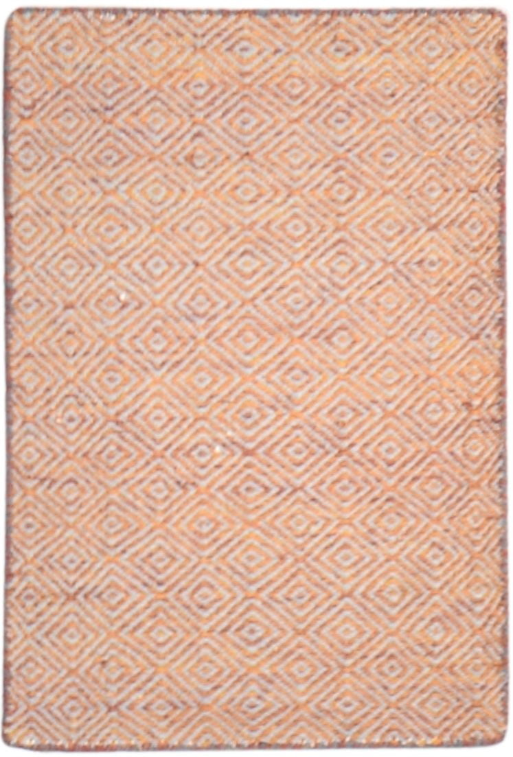 2' X 3' Rug Wool Orange Modern Dhurrie Scandinavian Nordic Small Carpet ...