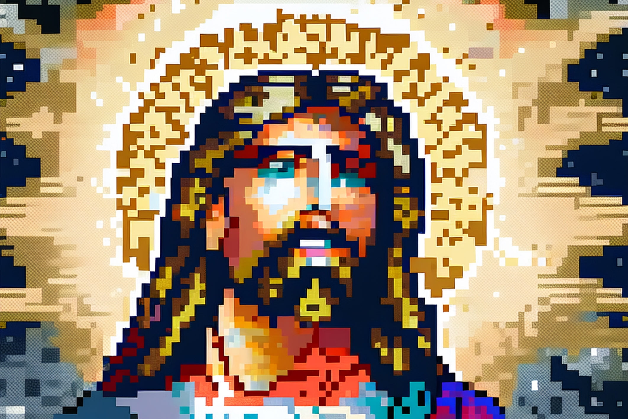 24x36 gallery poster, Jesus Christ 8 bit graphics p1 - Walmart.com