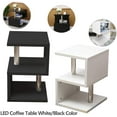 Miumaeov Modern Coffee Table Modern Side Table LED High Gloss S-Shaped ...