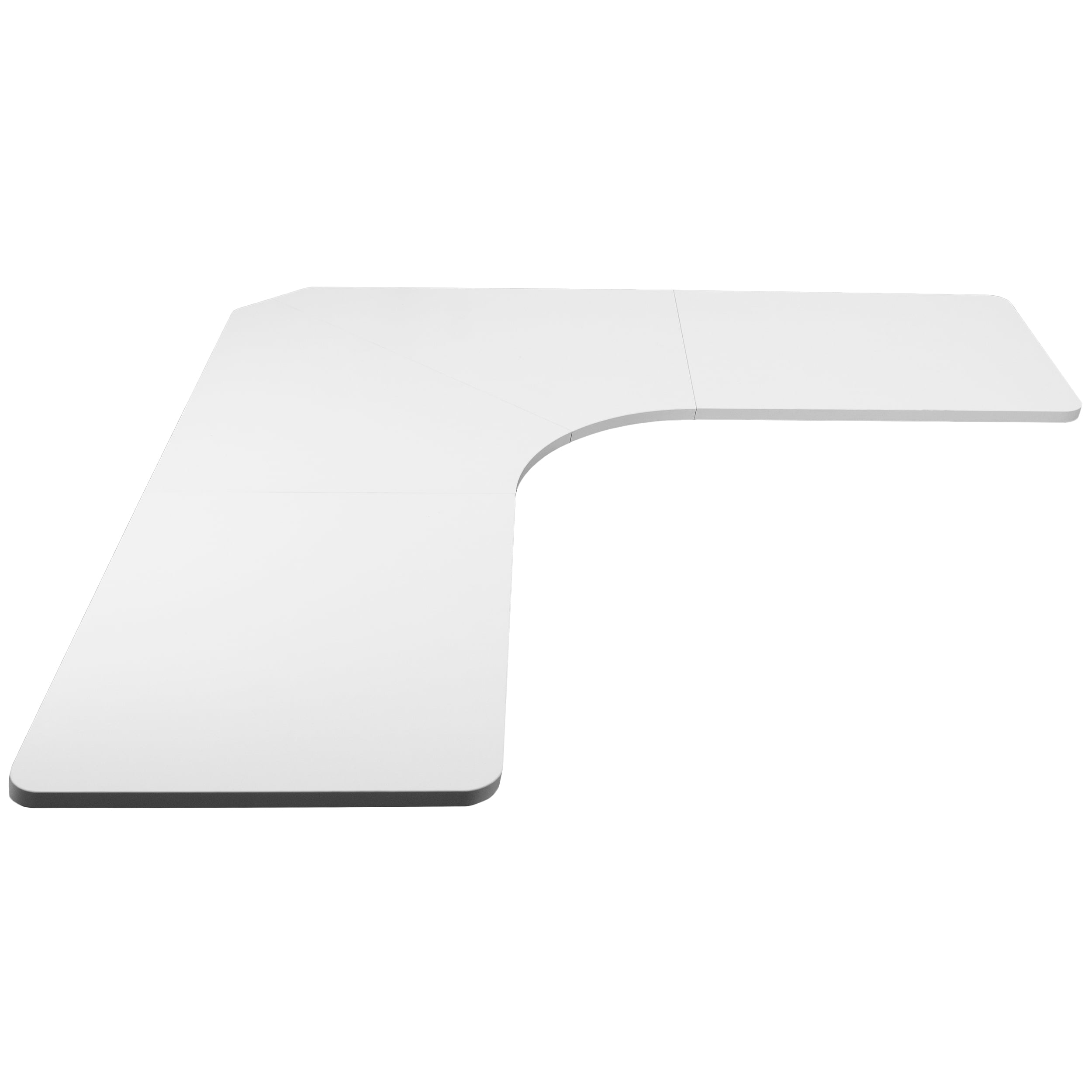 VIVO White 71 x 71 inch Curved Corner Table Top for Sit to Stand Desk ...