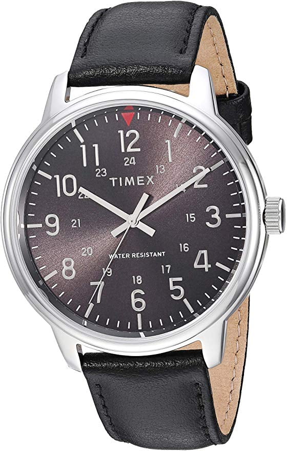 Timex Basics Leather Mens Watch TW2R85500 - Walmart.com