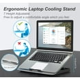 Aluminum Laptop Cooling Pad, Cooler Stand with 7 Height Adjustable, Fan ...