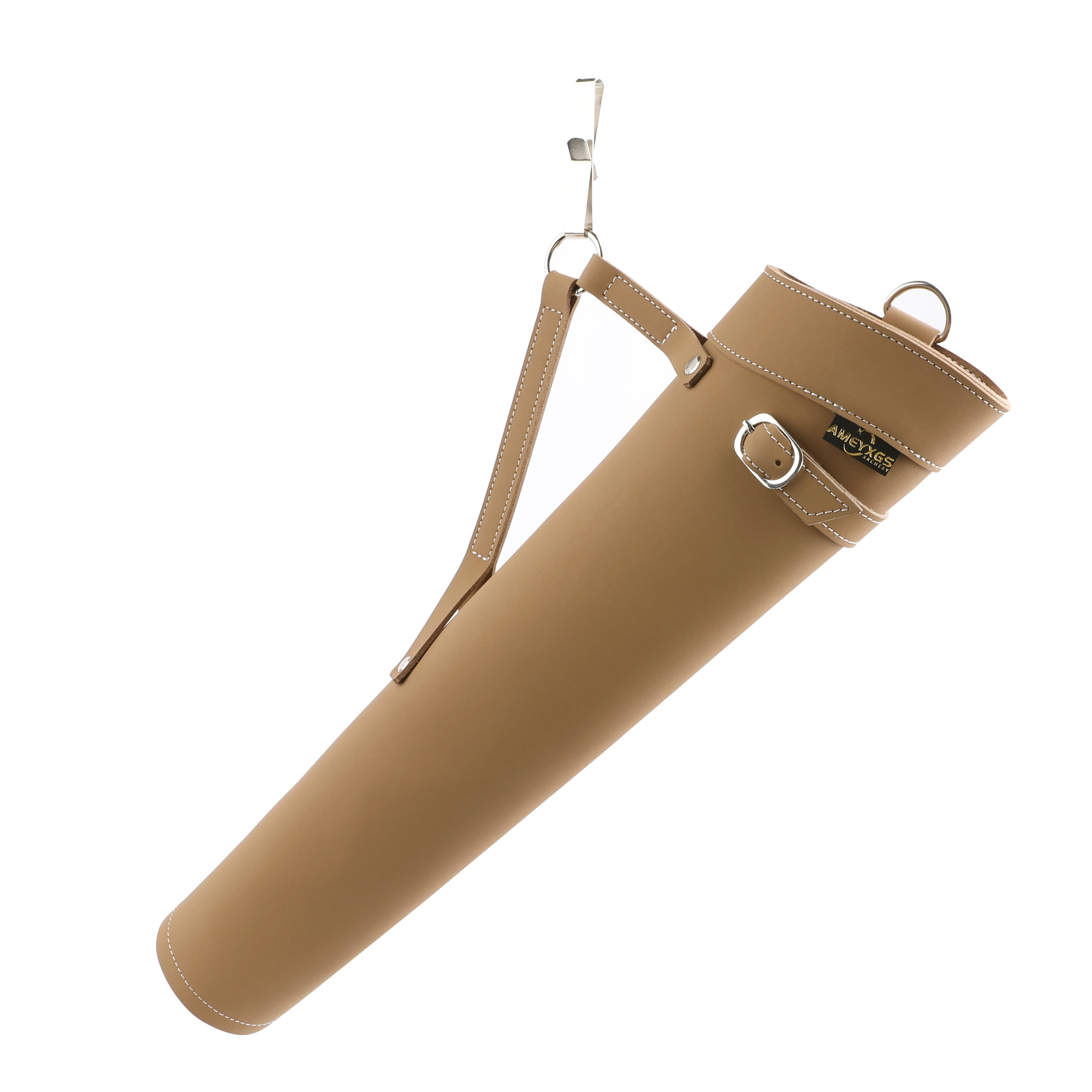 AMEYXGS Archery Traditional Back Quiver Leather Side Quiver, Brown ...