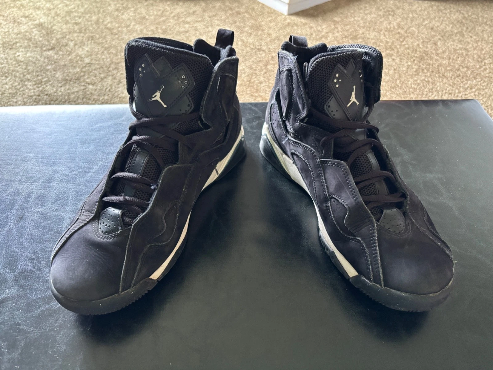 N I-K-E A i r-Jor-dan True Flight Shoes Black Phantom 342964-050 Men's ...