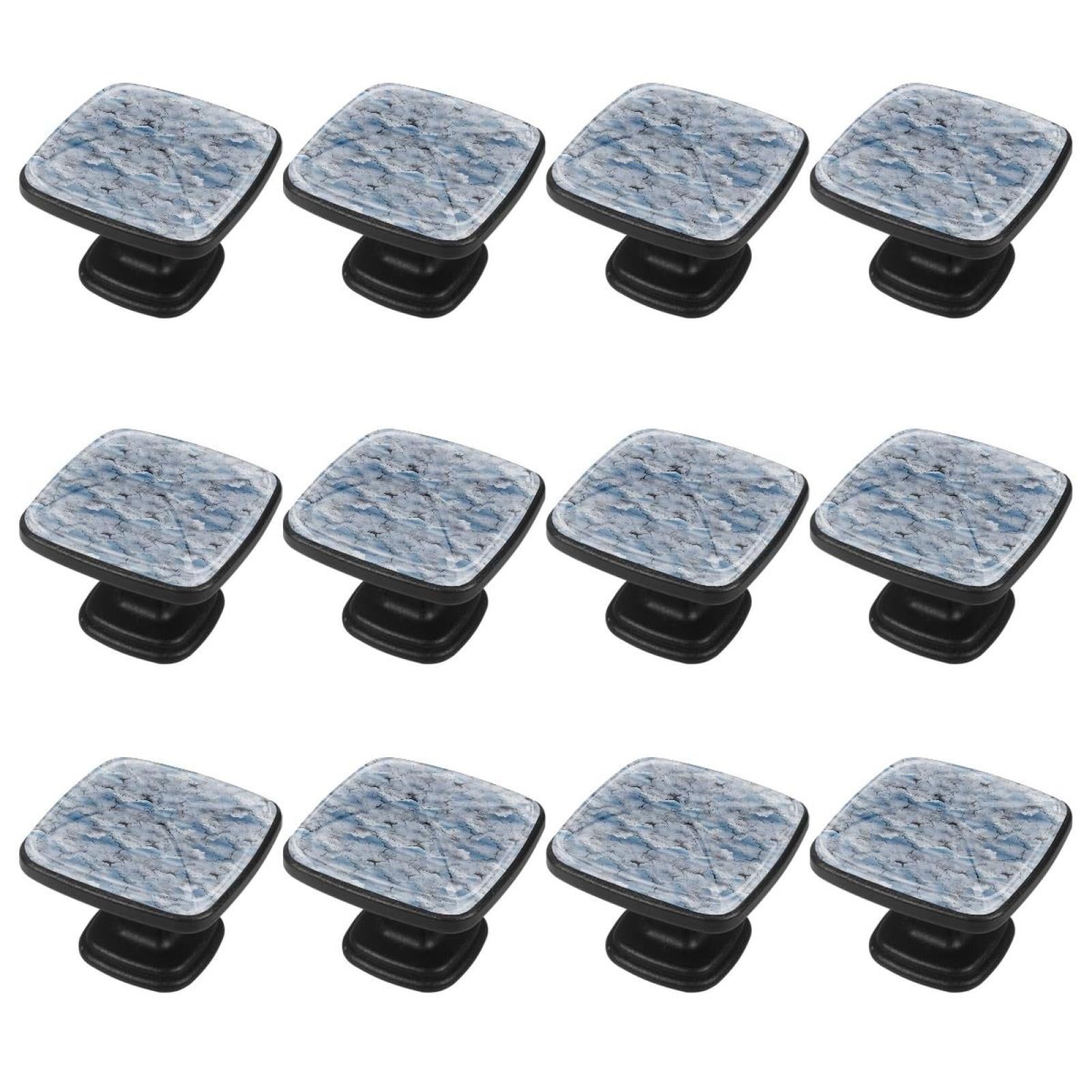 12 Pcs Cabinet Handle Drawer Pulls Abstract Knobs with Screws Square ...