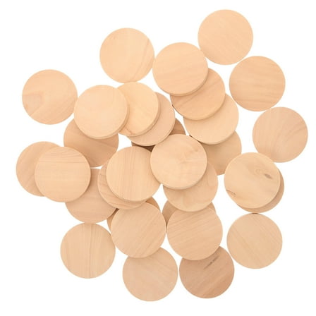 120 Pcs Round Wood Chips Natural Wood Slices DIY Round Tiny Cutout Log ...