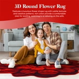 Flowers 2 Ft Round Throw Accent Area Rugs Floral Rose Flower Shaped Rug ...