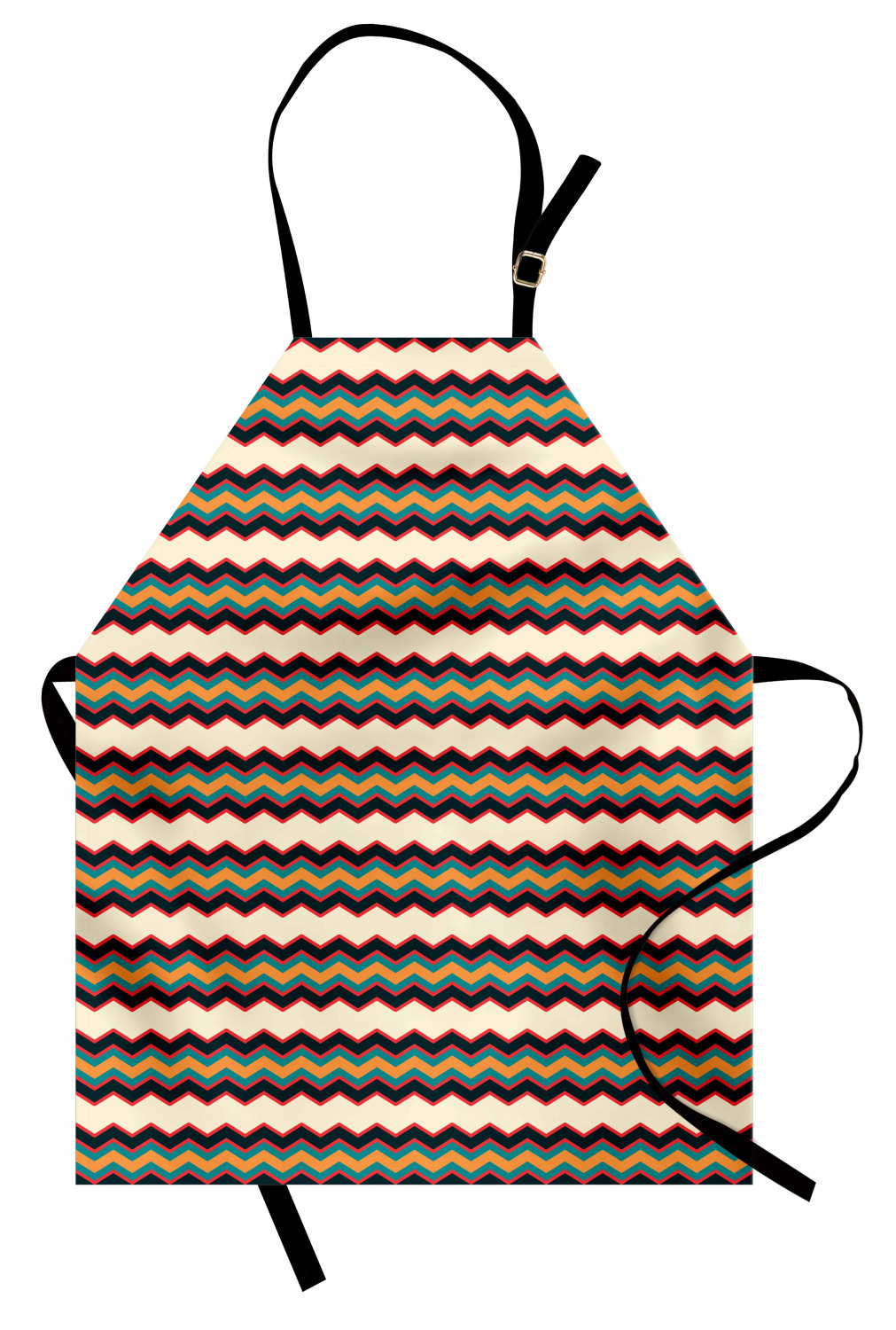 Chevron Apron Retro Style Horizontal Borders with Different Colored Zig ...