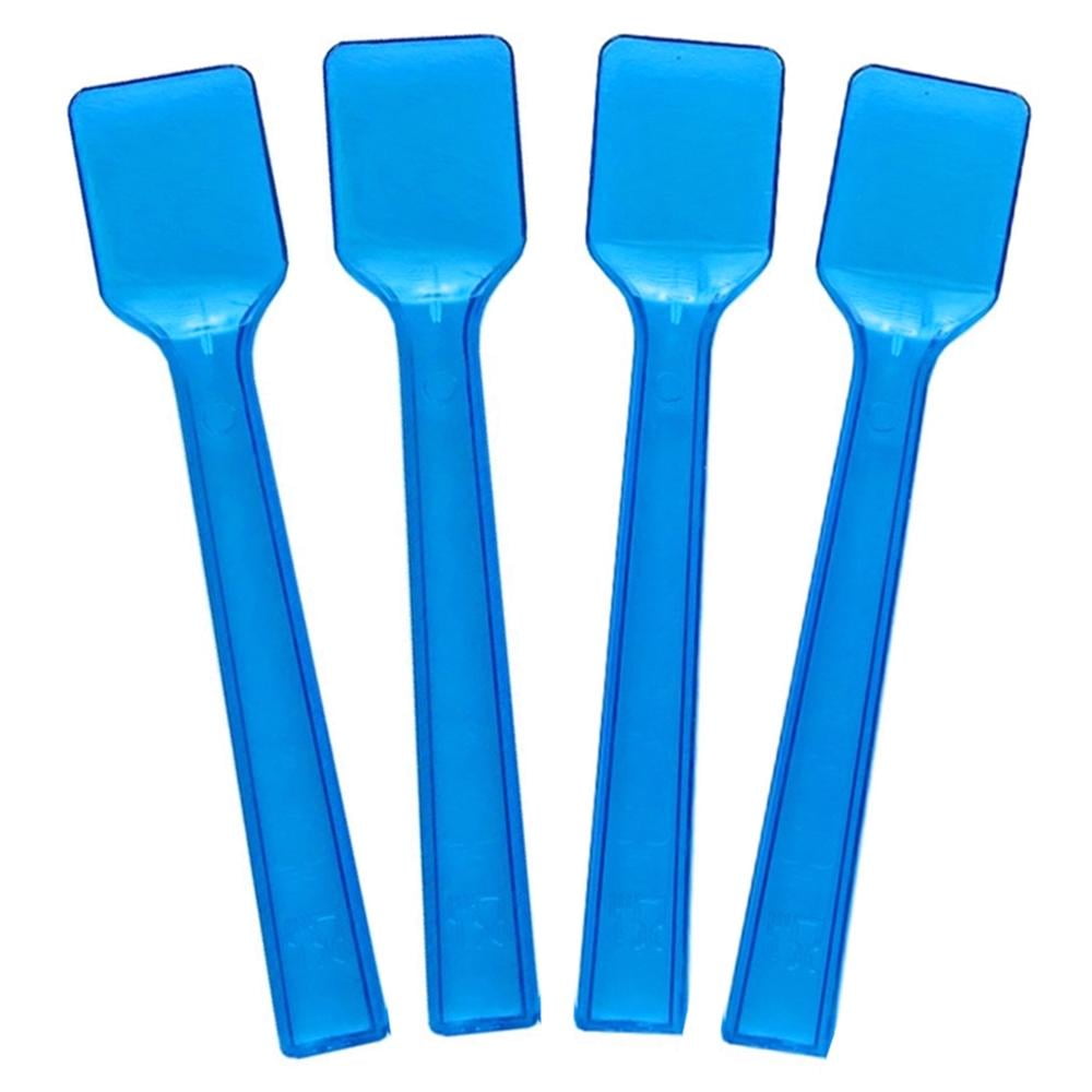 [25 Count] Transparent Blue Gelato Spoons - 4 in. Plastic Disposable ...