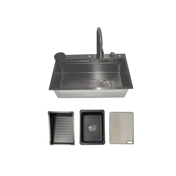 Tarja de Cocina Acero Inoxidable con Accesorios Misty Negra | Bodega ...
