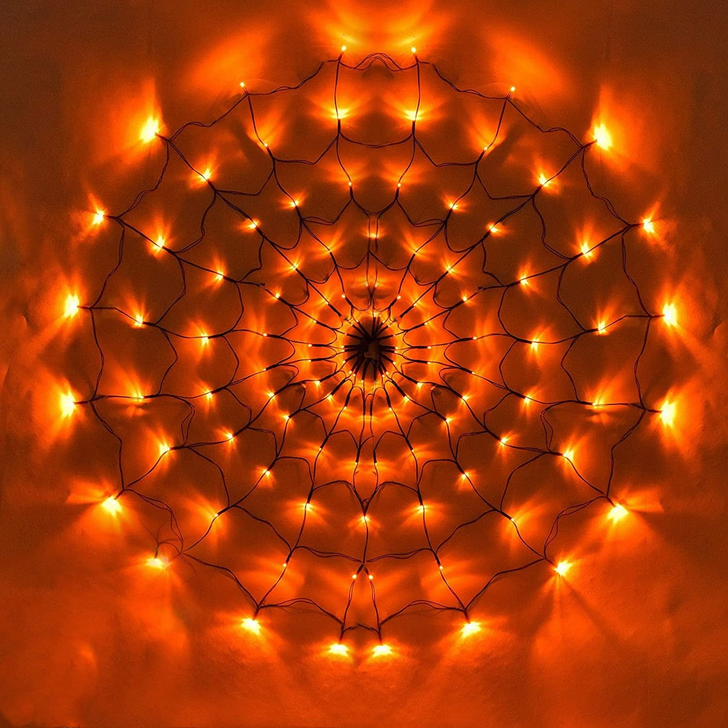 Halloween Decorations Lights Spider Web LED Black Spider Cobweb Lights ...