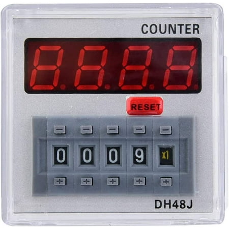 4 Digits Digital Counting Relay DH48J-A LED Display Counter Control Delay Relay Switch Panel ...