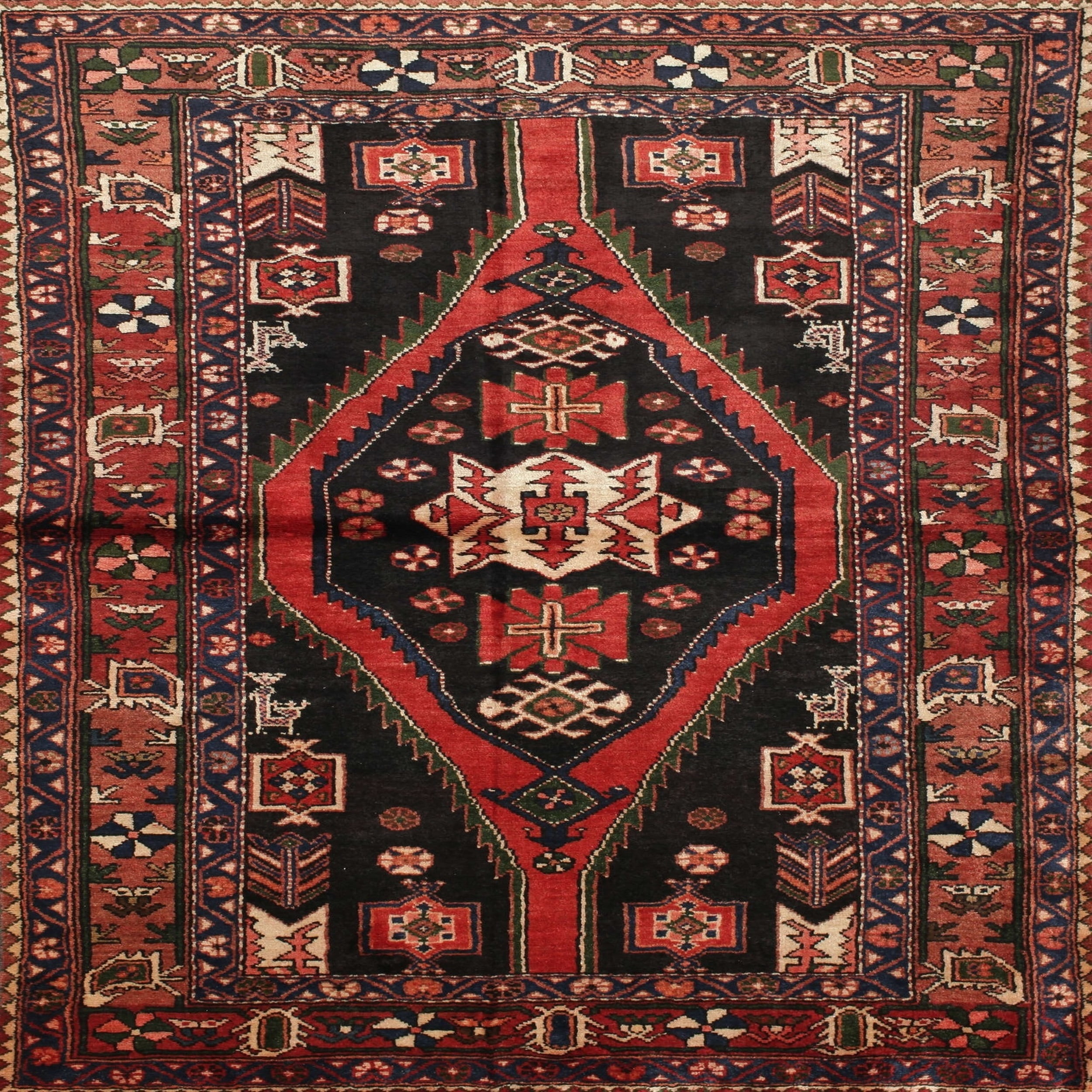 Ahgly Company Indoor Square Traditional Sienna Brown Persian Area Rugs ...