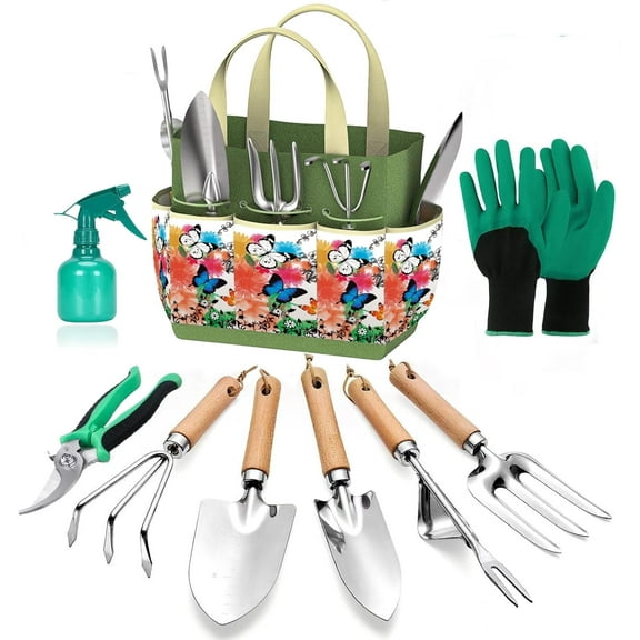 Gardening Tools 9-Piece Heavy Duty Garden Hand Tools with Fashion and ...