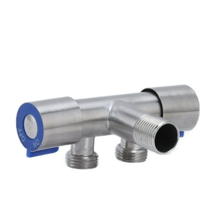 LHCER G1/2 Stainless Steel 1 Inlet 2 Outlet Angle Valve Double Handle ...