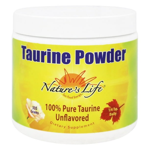 Nature's Life Pure Taurine Powder, Unflavored | Sulfur-Bearing Amino ...