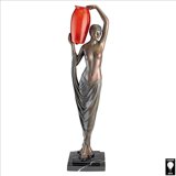 Design Toscano Art Deco Goddess of Light Sculptural Table Lamps: Set of ...