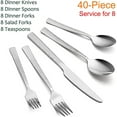 Vesteel Modern 40-Piece Hammered Silverware Set, Stainless Steel Square ...