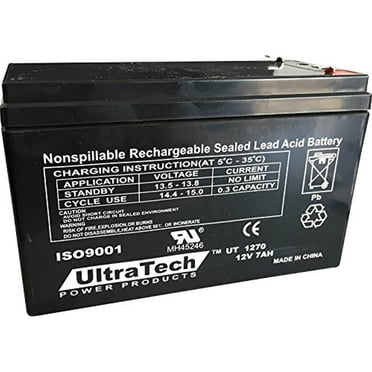 Ultratech UT1270 Rechargeable Security Device Battery, 7000mAh 12V DC ...