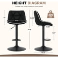 Bar Stools Set of 2, Adjustable Swivel Counter Height Bar Stools with ...
