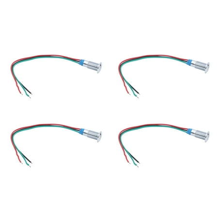 Metal Pre-Wired LED, 8mm Signal LED Brass Plated Dual Color Common ...