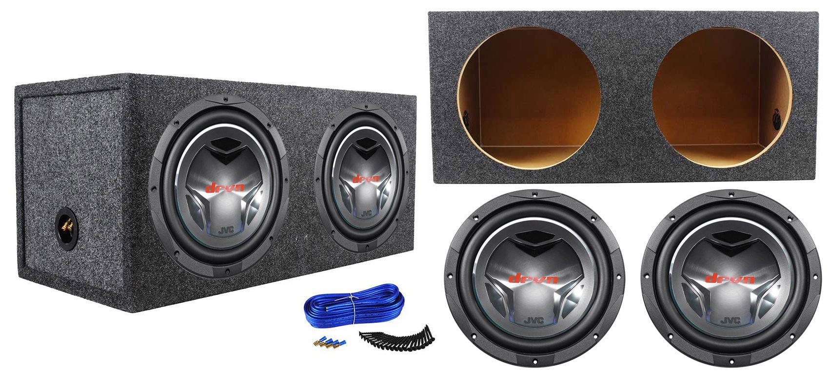 (2) JVC CS-GD1210 12" 2800w DVC Car Audio Subwoofers+Sealed Sub Box ...