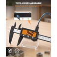 Rechargeable Digital Caliper, 6" Plastic Calipers with Large Orange ...