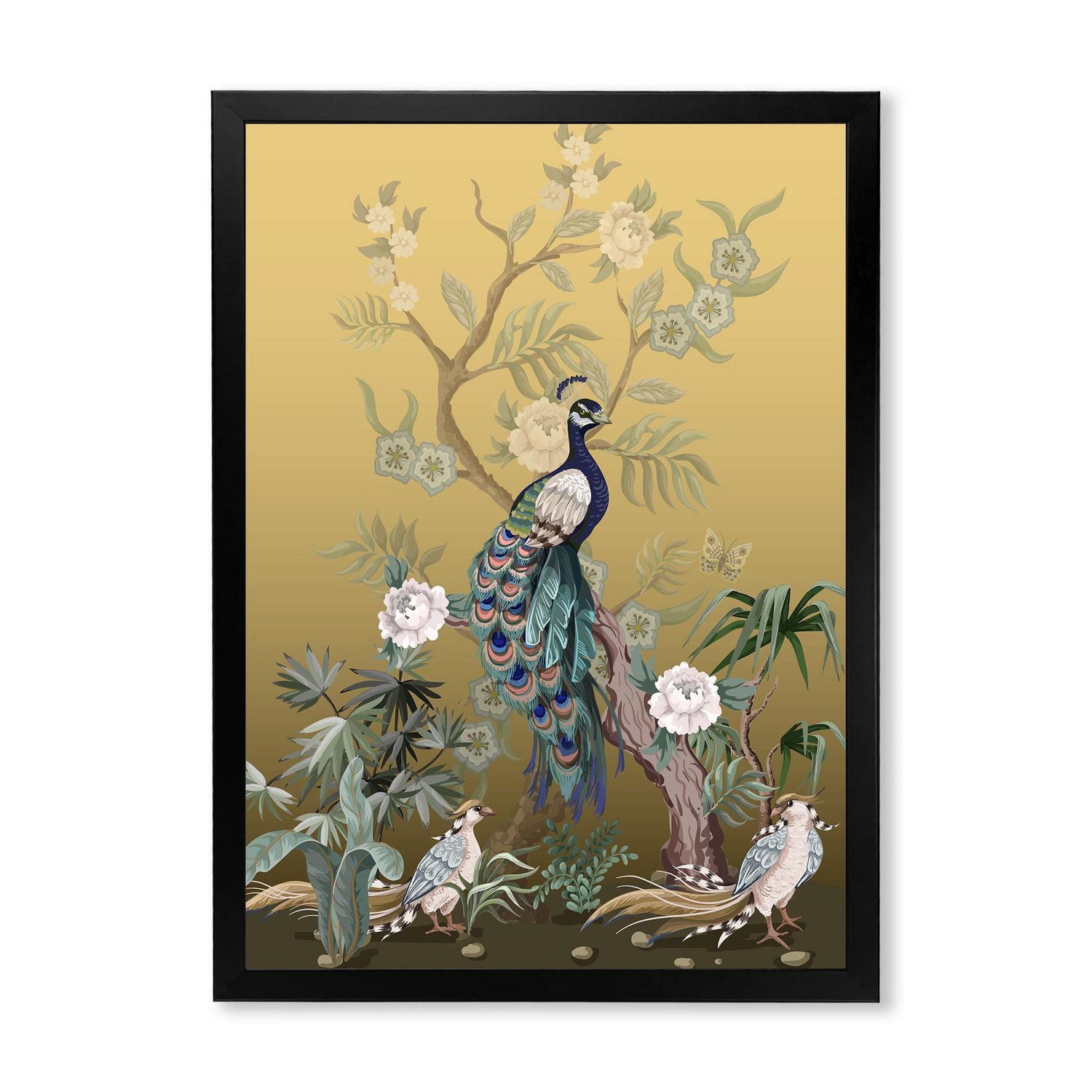 Click here for Designart Chinoiserie With Birds And Peonies Vi Fr... prices
