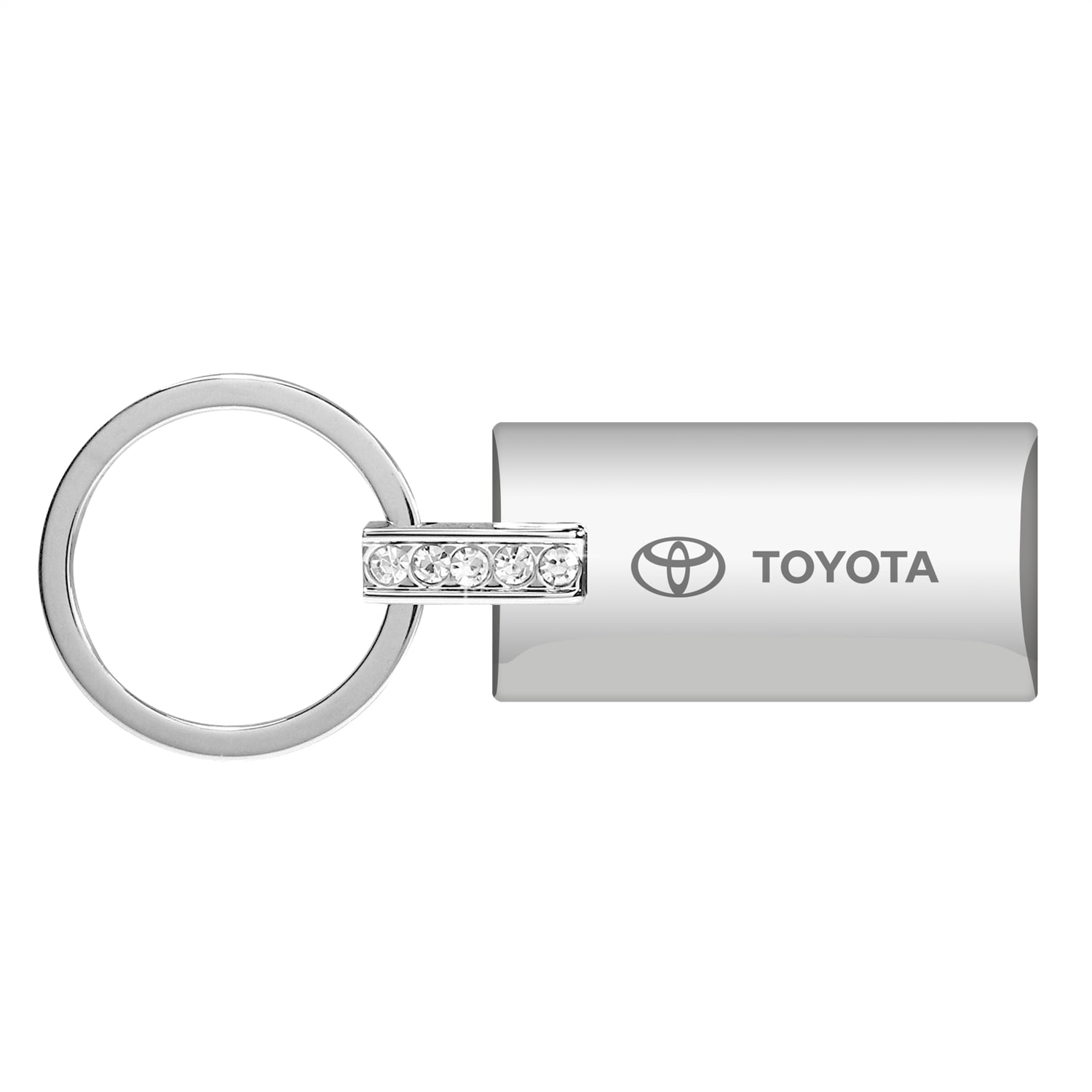 Toyota Logo Crystals Rectangular Chrome Key Chain - Walmart.com